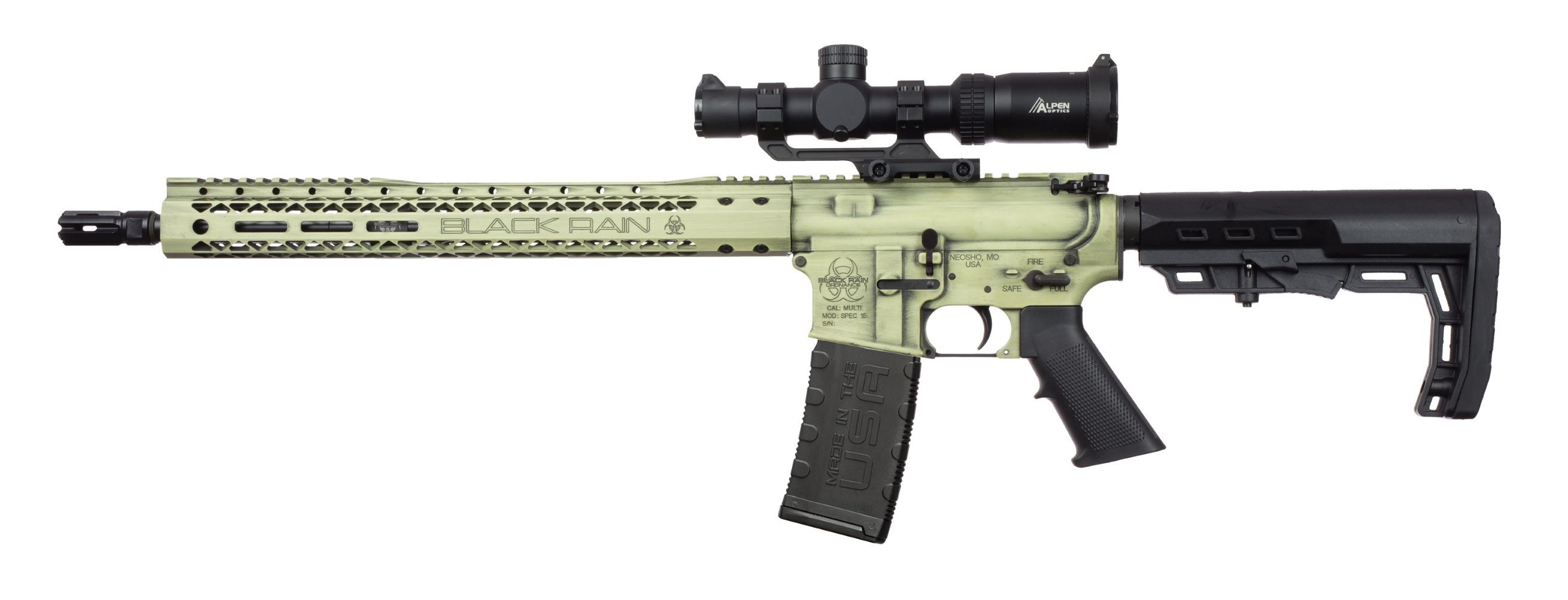 Black Rain Ordnance AR-15 5.56 Nato 16" Sand Semi-Auto Rifle with Scope ...