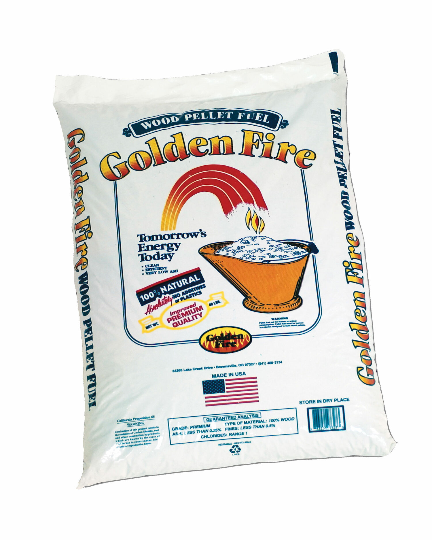 Golden Fire Wood Pellets, 40-lb Bag
