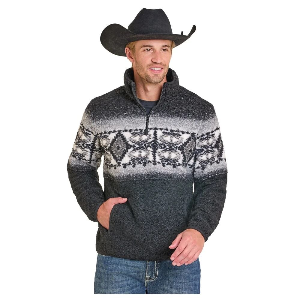 Panhandle Slim Men's Fleece Border Aztec Pullover