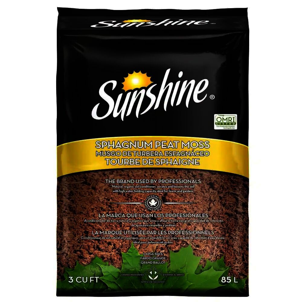 Sun Gro Sunshine Canadian Sphagnum Peat Moss, 3-Cu Ft