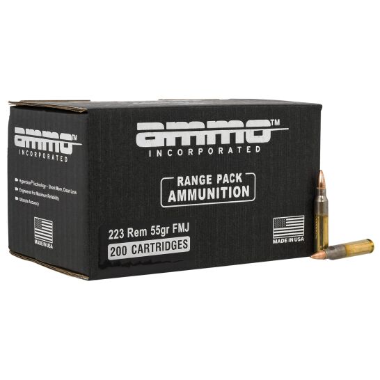 Ammo Inc .223 Rem 55 gr FMJ Ammo - 200 Rounds
