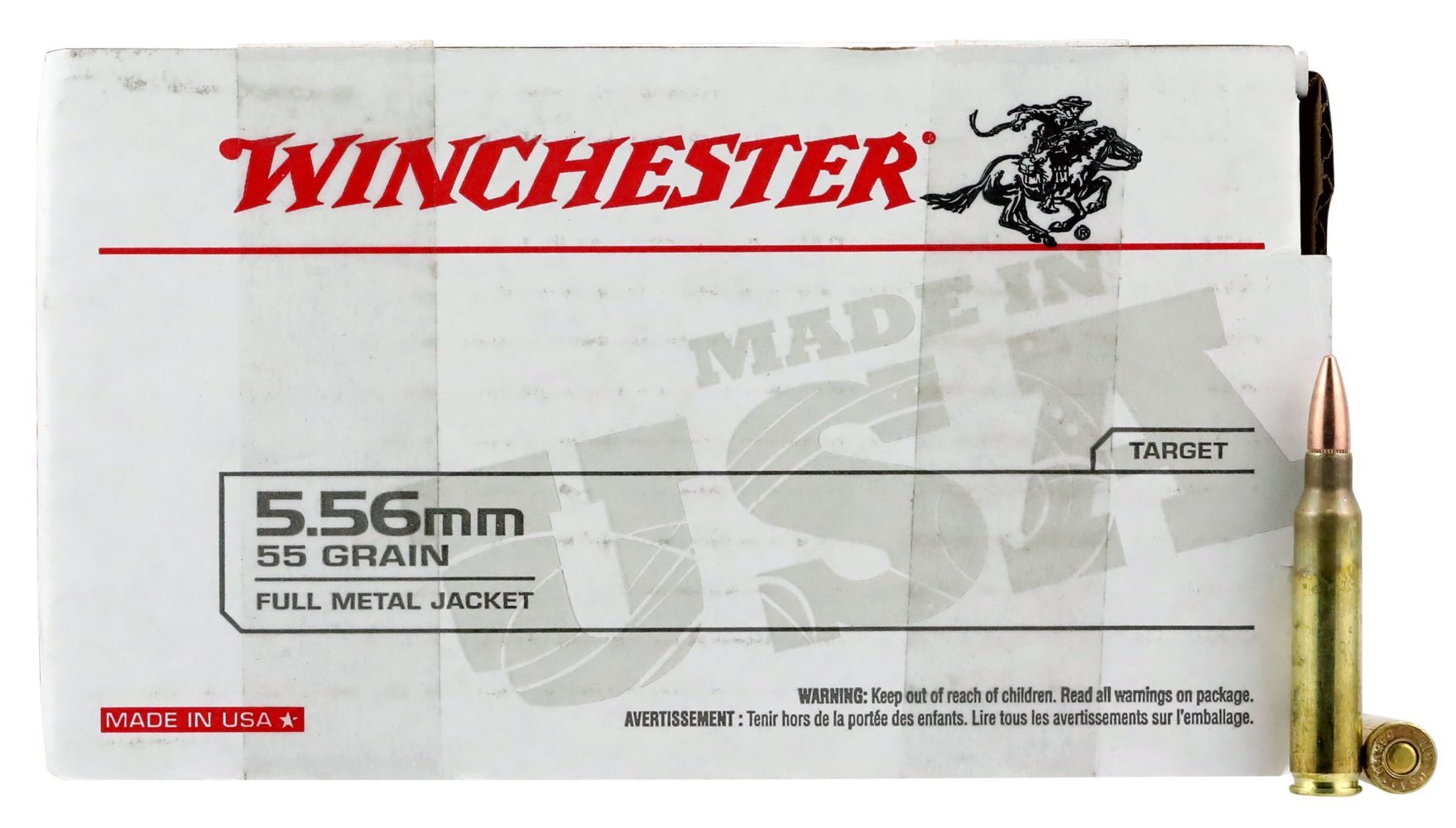 Winchester USA M193 5.56 Nato, 55 Grain FMJ, 150-Rd
