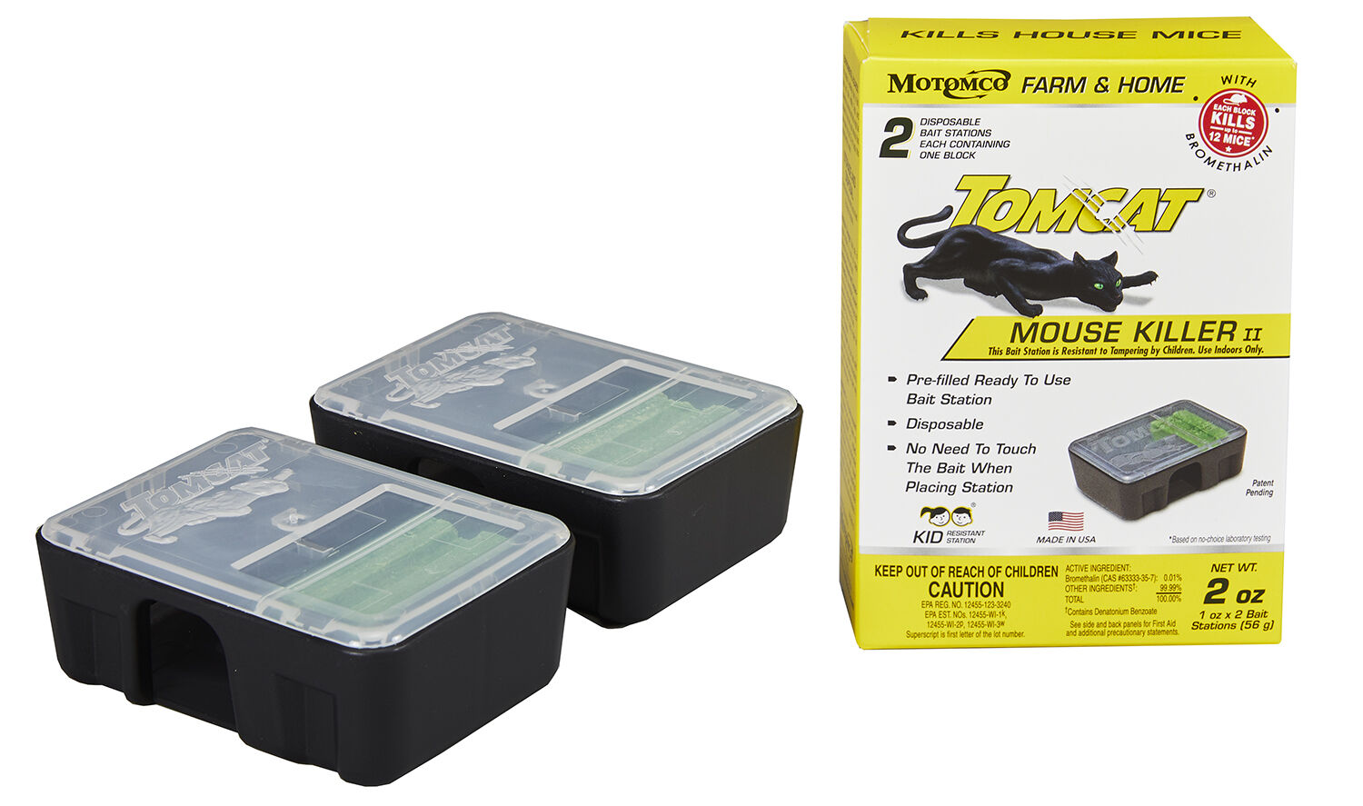 Tomcat Mouse Killer II Disposable Bait Station, 2 Pack